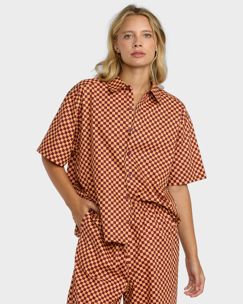 Buy Womens Devon Short Sleeve Shirt by rvca | Amazon Surf NZ