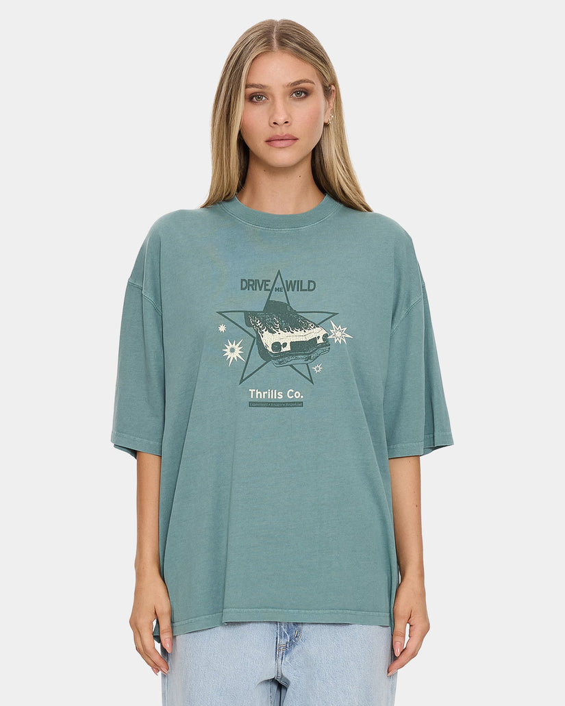 Buy Womens Drive Me Wild Oversized T-Shirt by thrills | Amazon Surf NZ