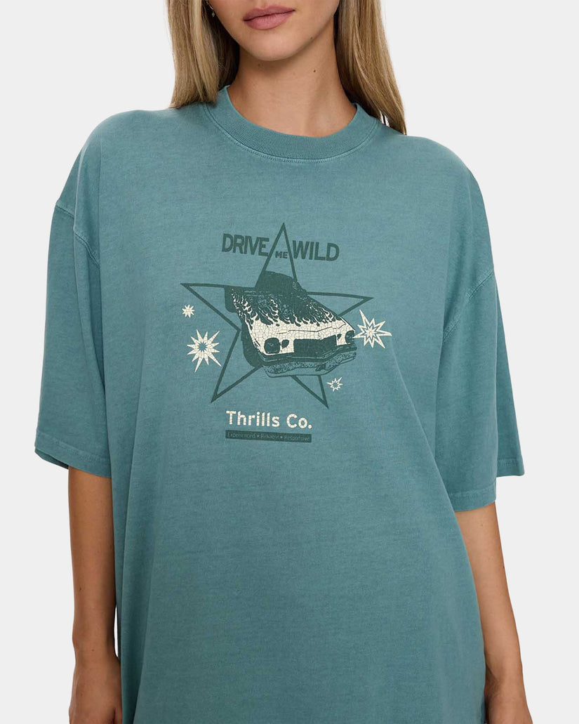 Buy Womens Drive Me Wild Oversized T-Shirt by thrills | Amazon Surf NZ