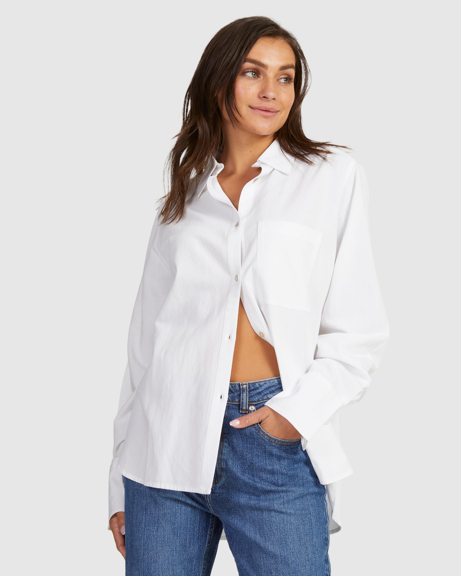 Buy Womens Blanc Basic Long Sleeve Shirt by Roxy | Amazon Surf NZ